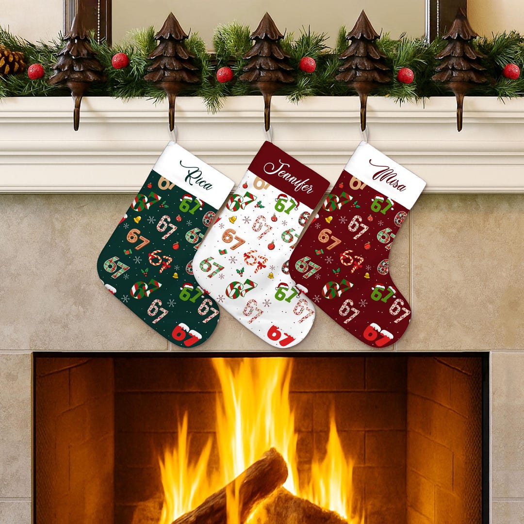 Six Seven Meme Christmas Stockings, Funny Christmas Stockings, Trendy ...
