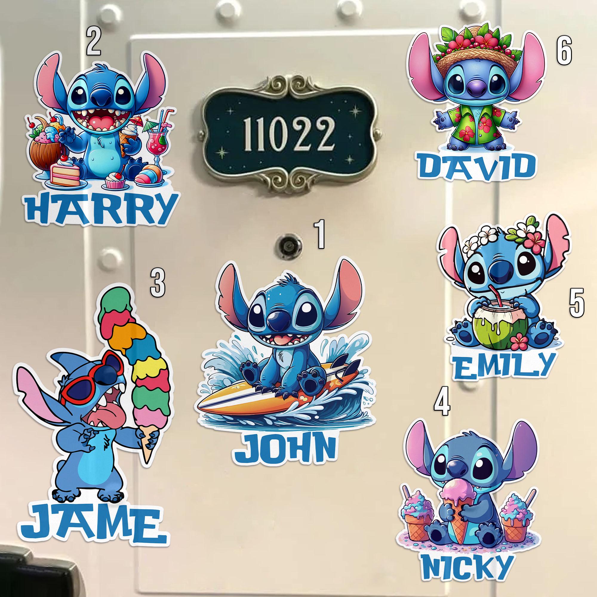 Personalized WDW Stitch Cruise Door Magnet, WDW Surfing Stitch Summer ...