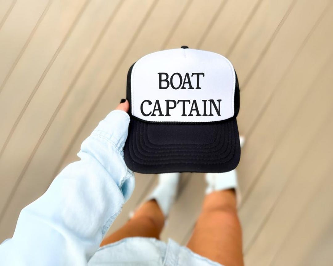 Boat Captain Trucker Hat | Retro Lake Hat | Embroidered Captain Hat ...