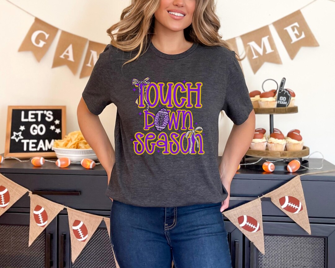 Touchdown Season Tee | Coquette Football Shirt | Purple Game Day ...