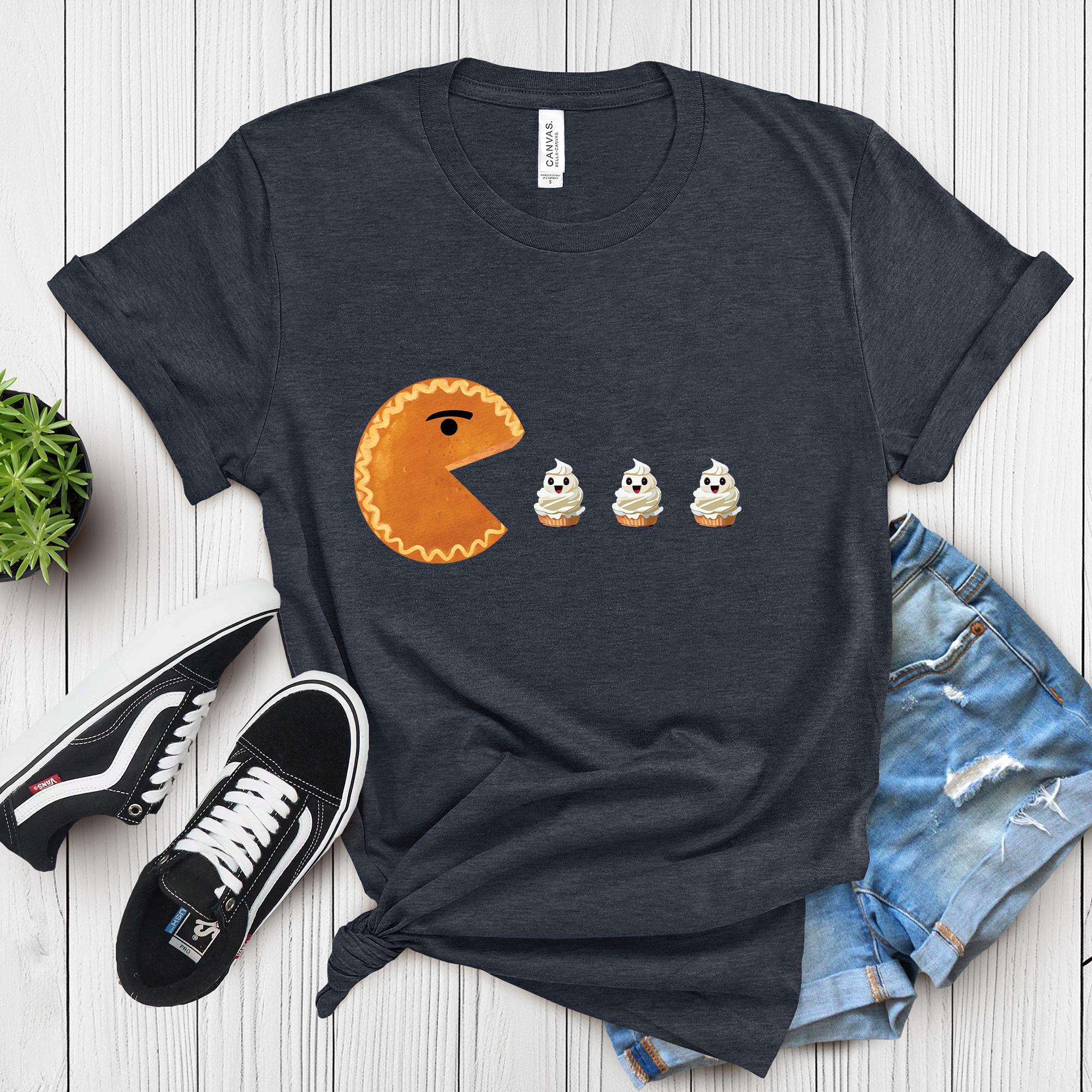 Pacman Pumpkin Pie Funny Thanksgiving Shirt, Thanksgiving Humor Tee ...