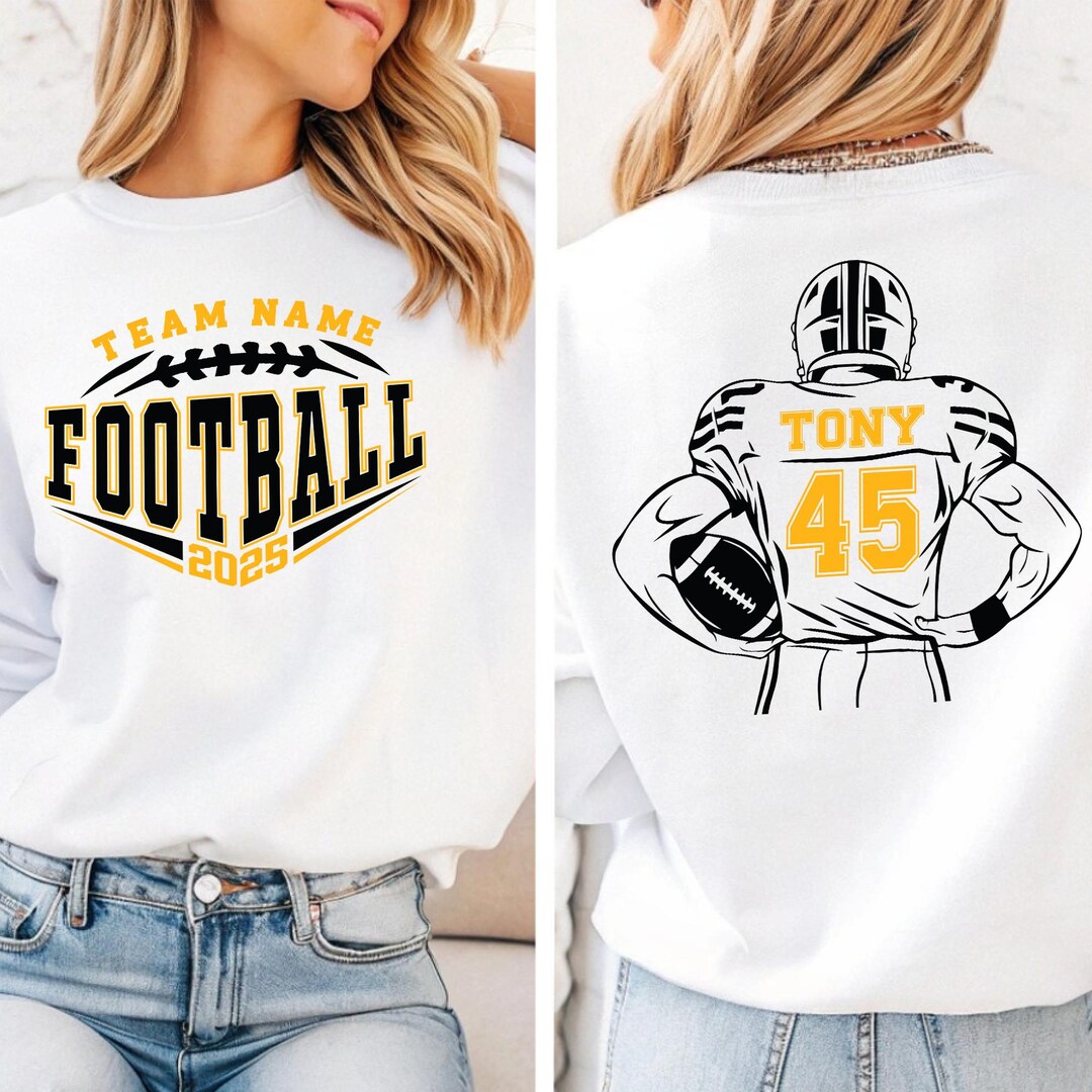 Custom Football Team Shirt: Game Day Crewneck Hoodie - Etsy