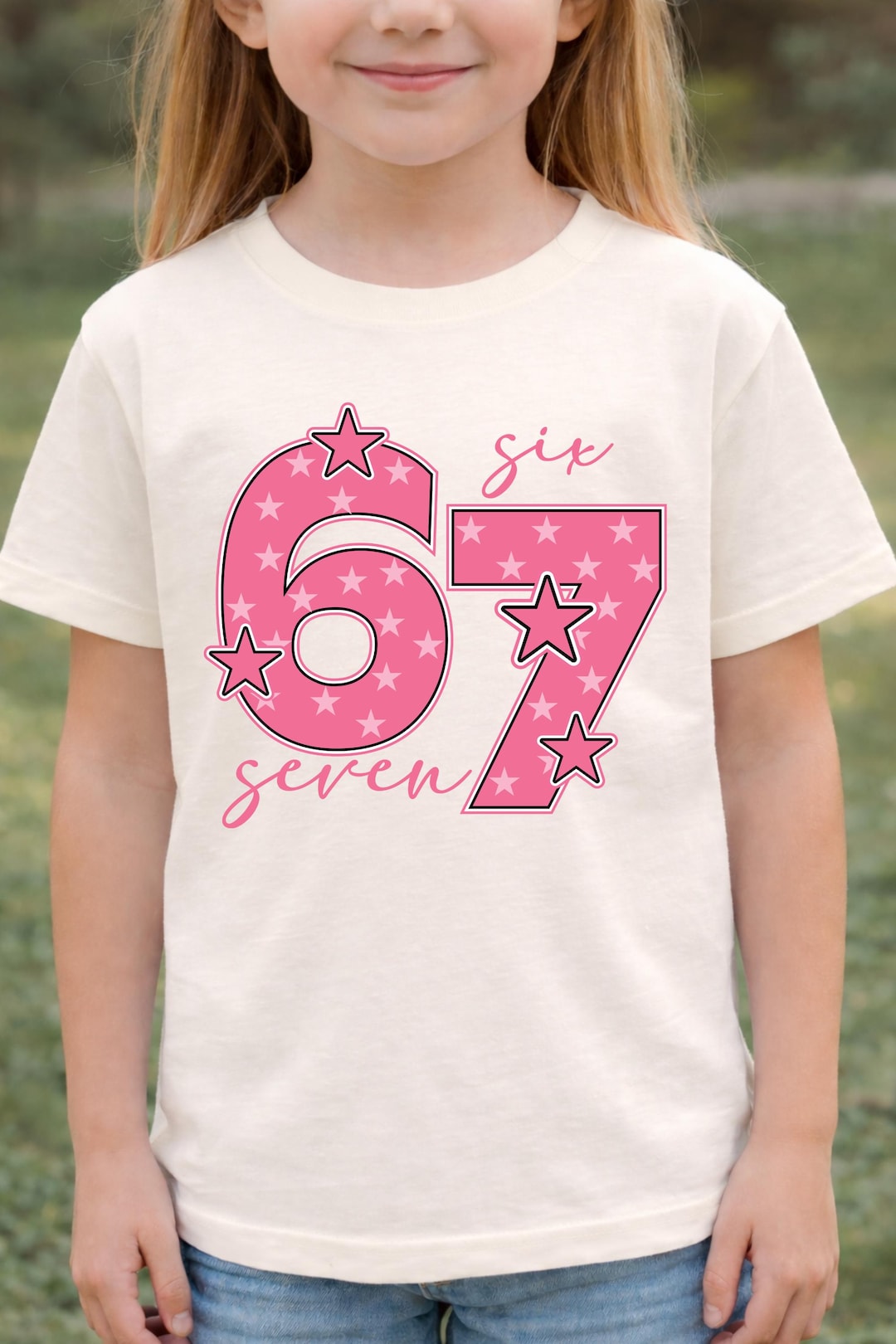 Pink 67 Meme Shirt, Six Seven Trend Tee, Funny Viral Number Sweatshirt ...