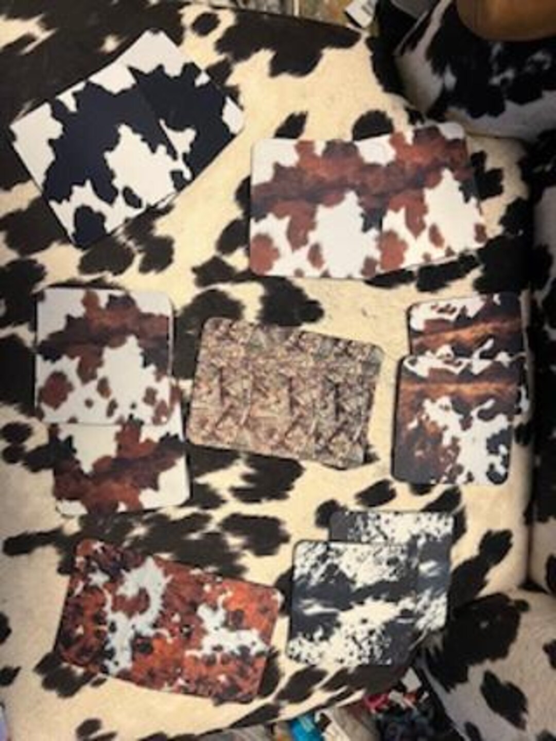 Western, Cow Print Coasters - Etsy