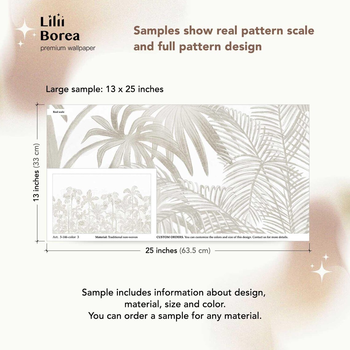 Neutral Palm Tree Wallpaper – Elegant Tropical Wall Mural for Living ...