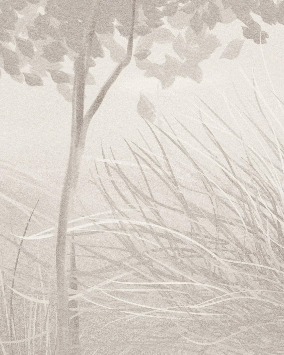 Beige Forest Wallpaper – Neutral Tree Mural for Bedroom and Living Room ...