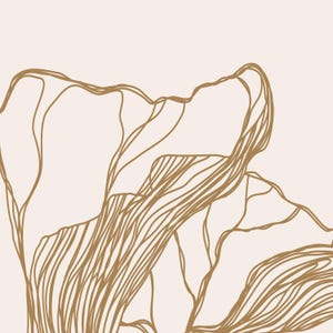 Light-colored Wallpaper With Large Flowers – Hand-drawn Botanical Line ...