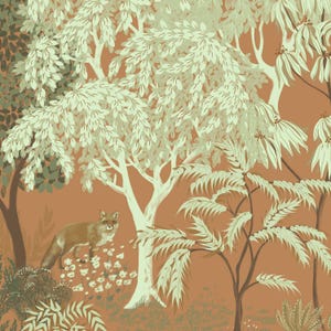 Tree Wall Mural – Botanical Forest Wallpaper in Neutral Earth Tones for ...
