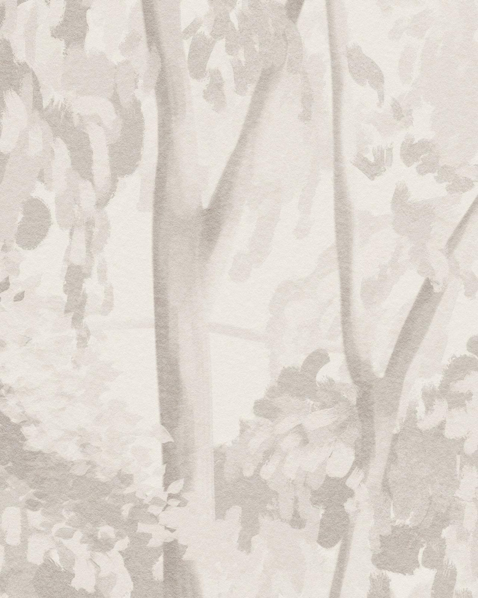 Beige Forest Wallpaper – Neutral Tree Mural for Bedroom and Living Room ...