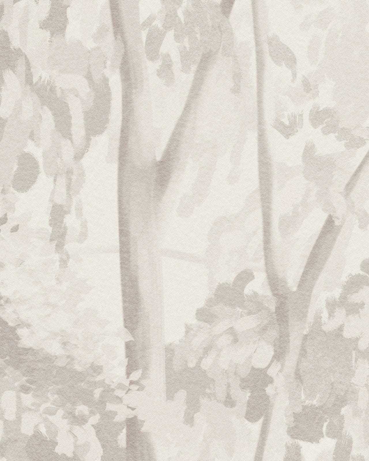 Beige Forest Wallpaper – Neutral Tree Mural for Bedroom and Living Room ...