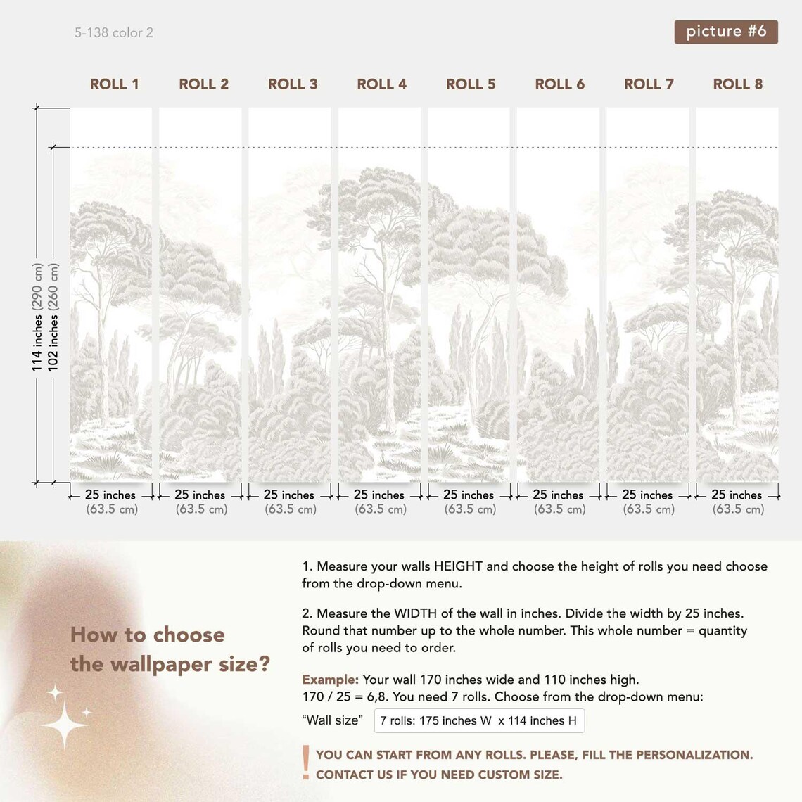 Custom Forest Wallpaper – Neutral Tree Wall Mural, Modern Botanical ...