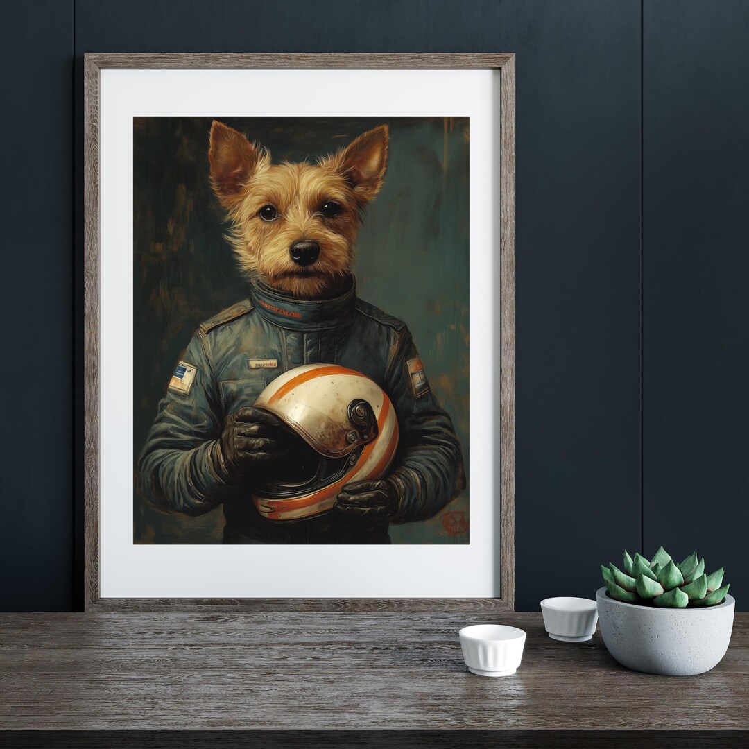 PRINTABLE Racing Dog Art Print - Art for Dog Lovers, Vintage Surreal ...