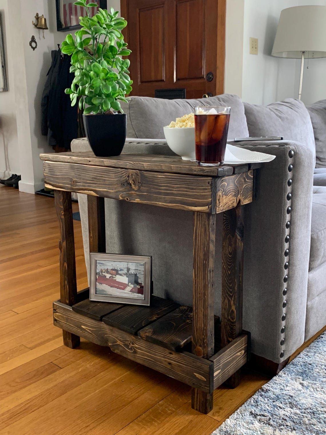 Rustic Wooden End Table - Etsy