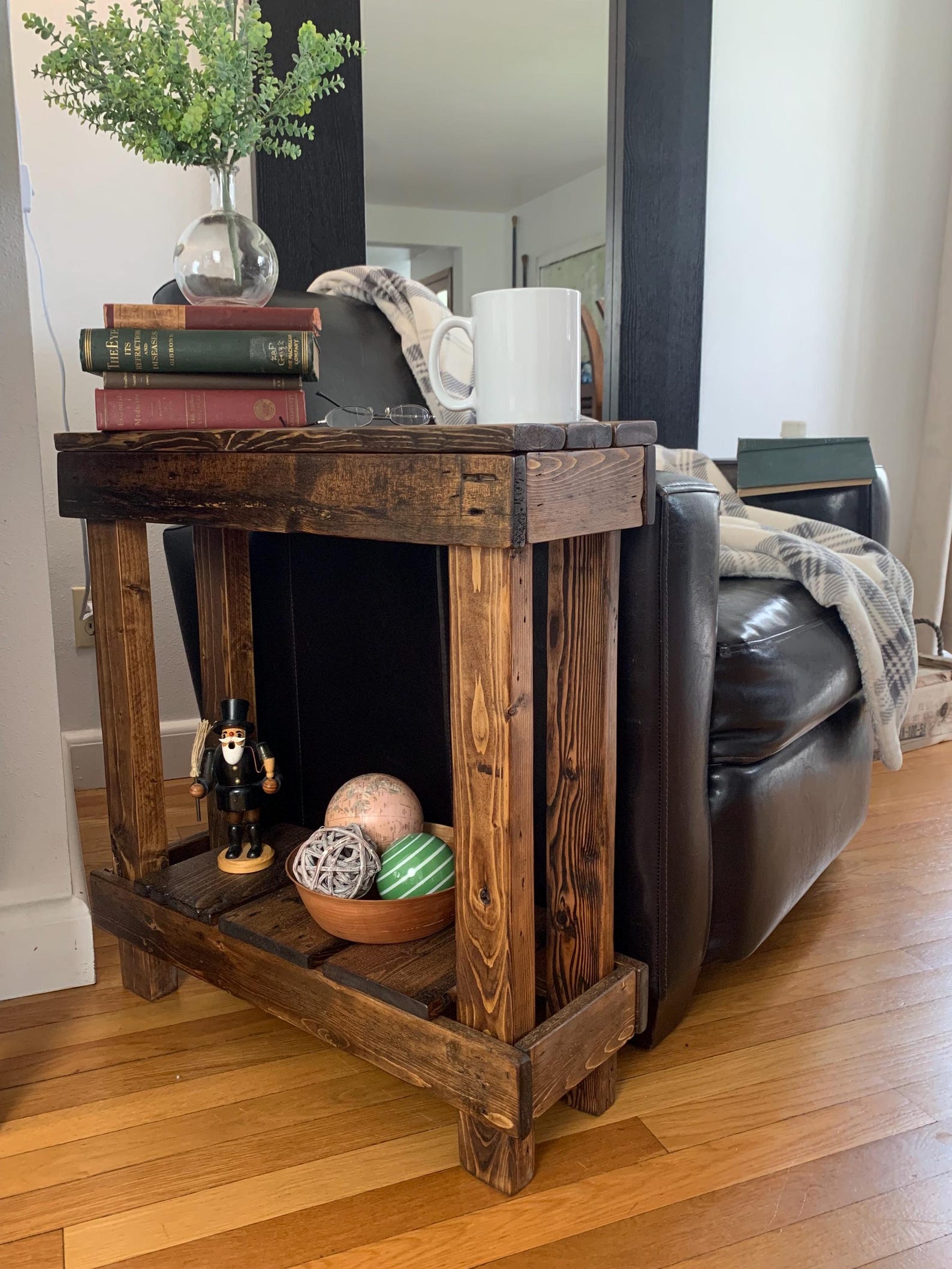 Rustic Wooden End Table - Etsy