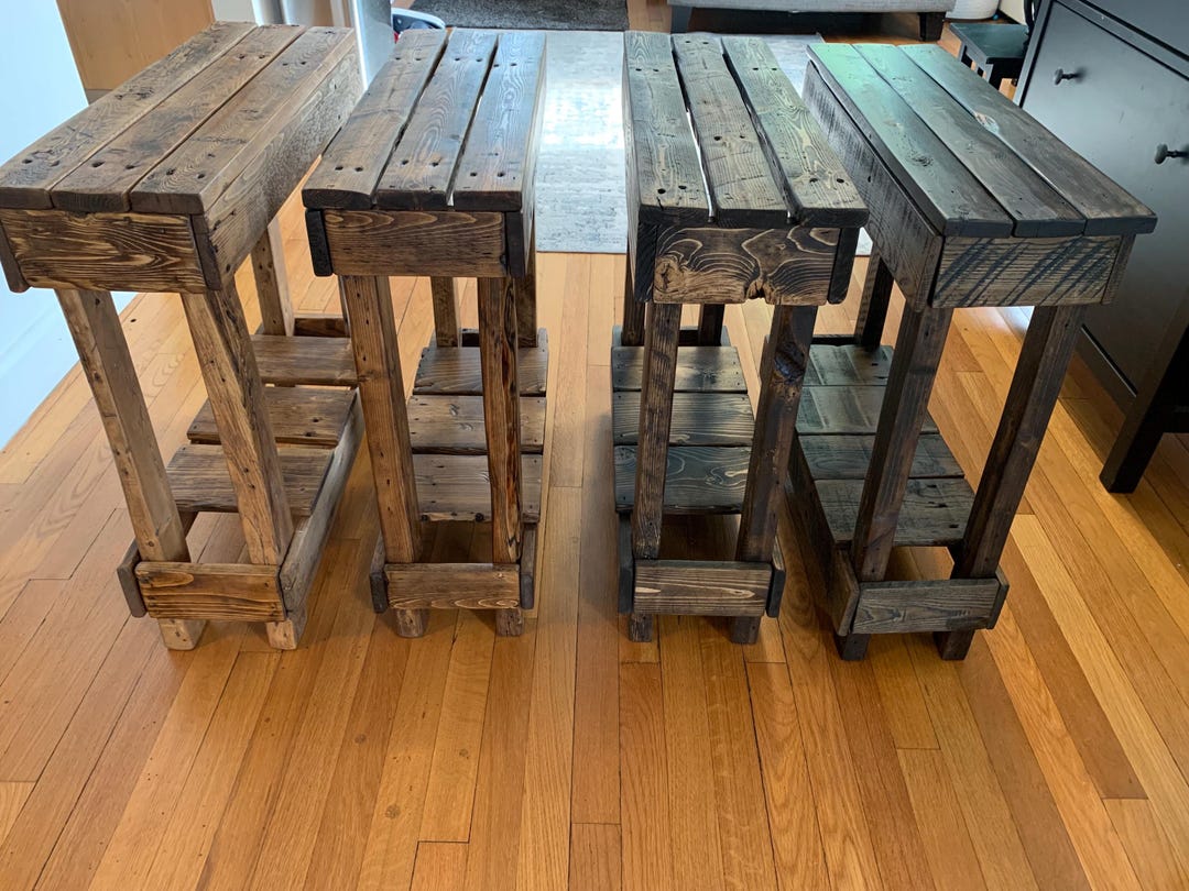 Rustic Wooden End Table - Etsy