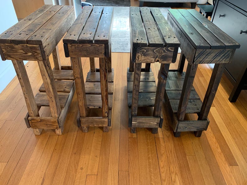 Rustic Wooden End Table - Etsy