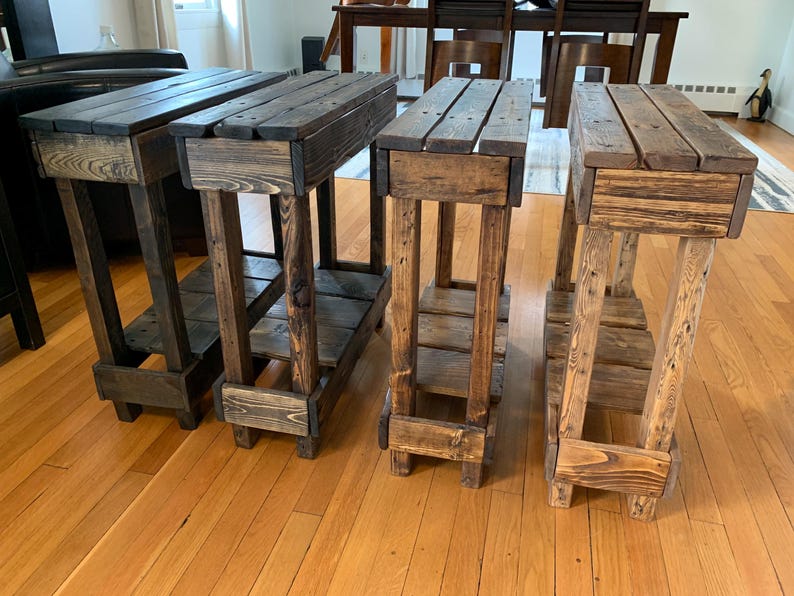 Rustic Wooden End Table - Etsy