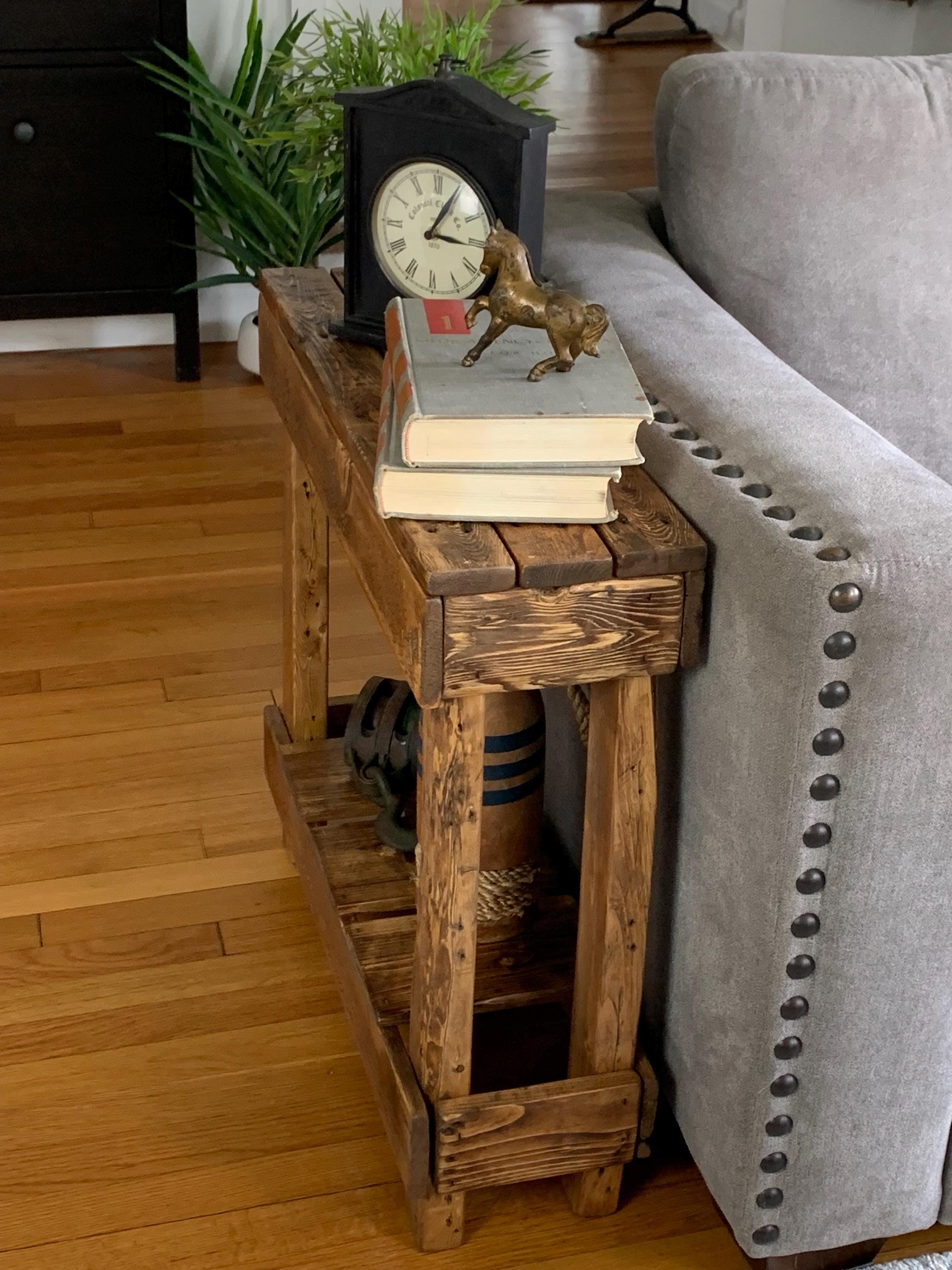 Rustic Wooden End Table - Etsy
