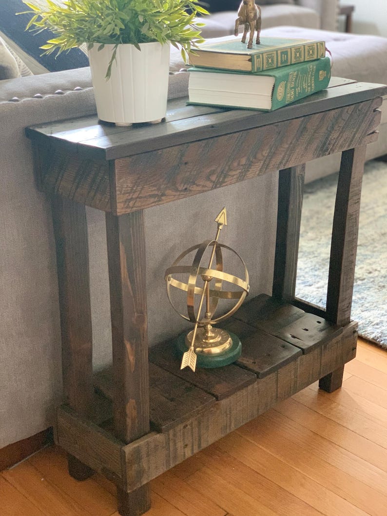 Rustic Wooden End Table - Etsy