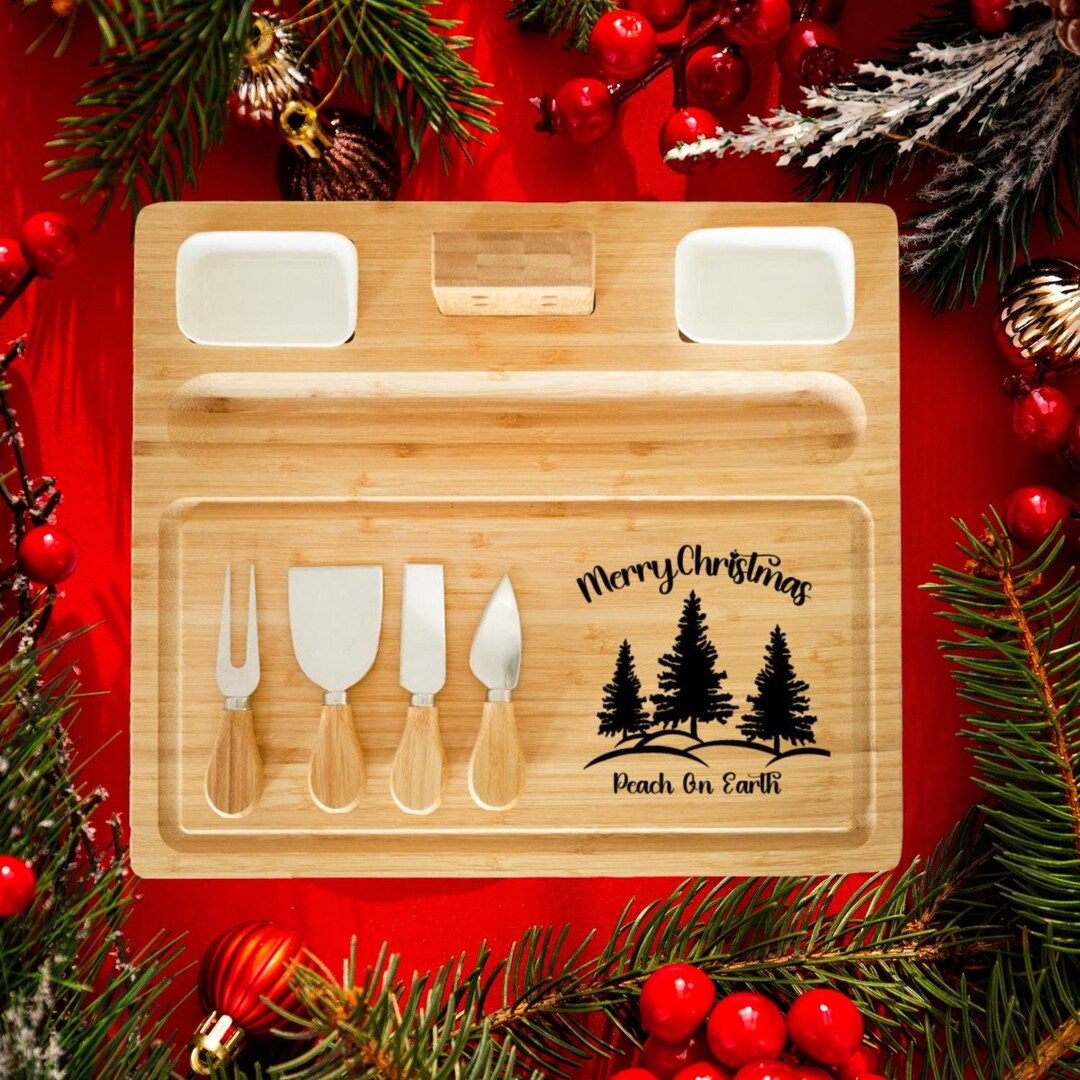 Christmas Charcuterie Board, Peace on Earth, Serving Tray, Cheese and ...