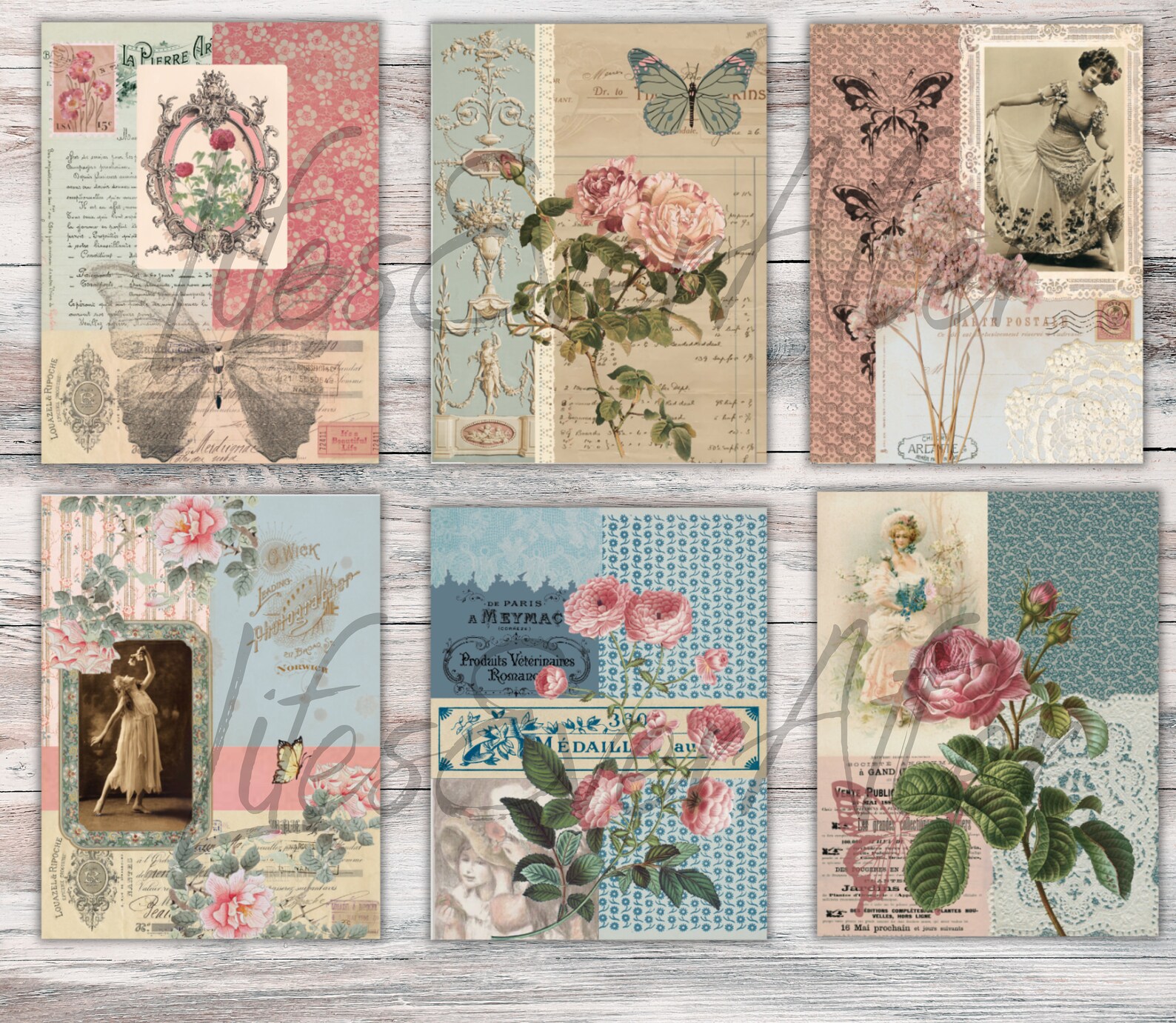 Dusty Blooms, Tall Journal, Slim Junk Journal, Skinny Journal, Digital ...