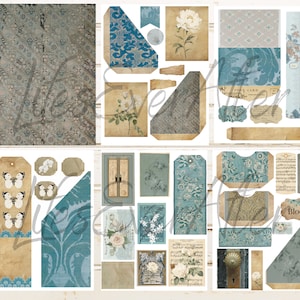 Vintage Blues Digital Paper: Junk Journal Kit (digital Download) - Etsy