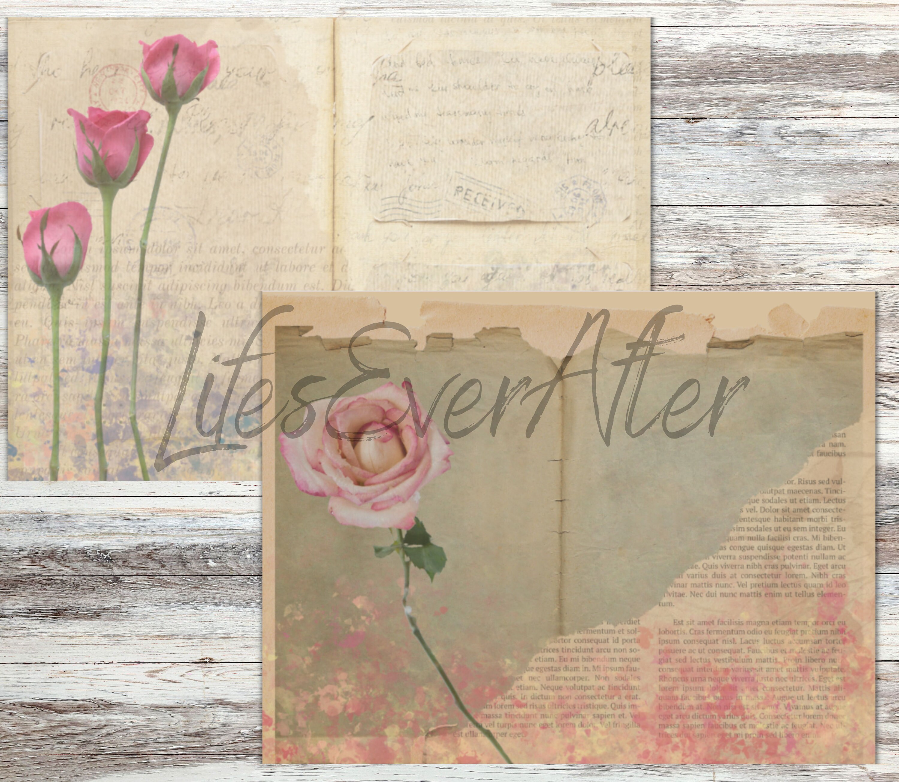Vintage Floral Digital Journal Pages: Scrapbook Art (PDF) - Etsy