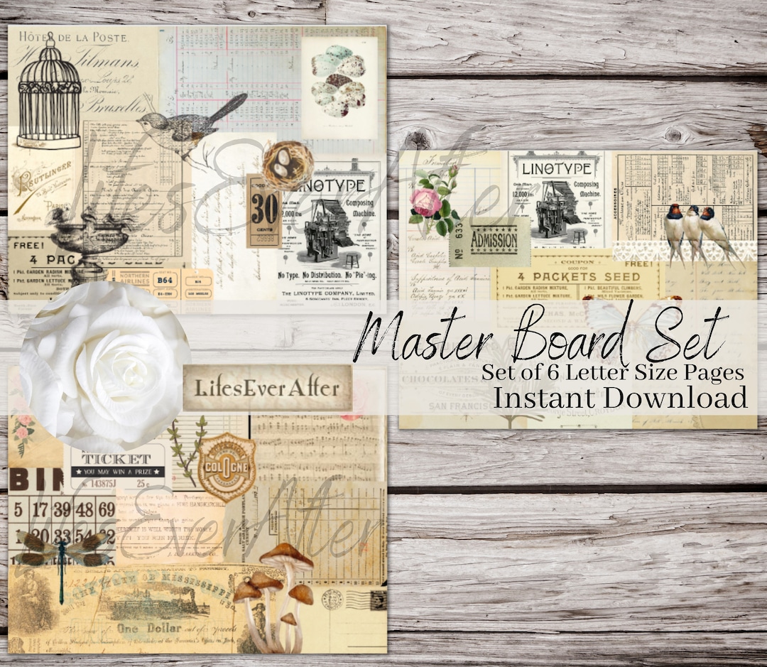 Junk Journal Master Boards: Ephemera Paper Set (digital Download) - Etsy