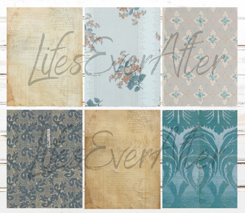 Vintage Blues Digital Paper: Junk Journal Kit (digital Download) - Etsy