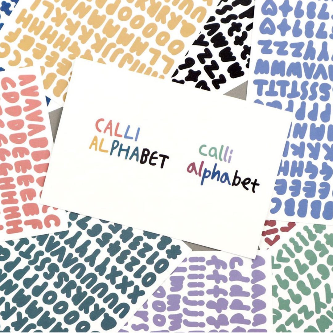 Calli Alphabet & Number Sticker Pack – 10 Removable Sheets for ...