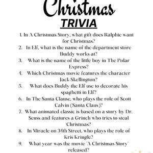 Christmas Cheer Trivia Printable - Etsy