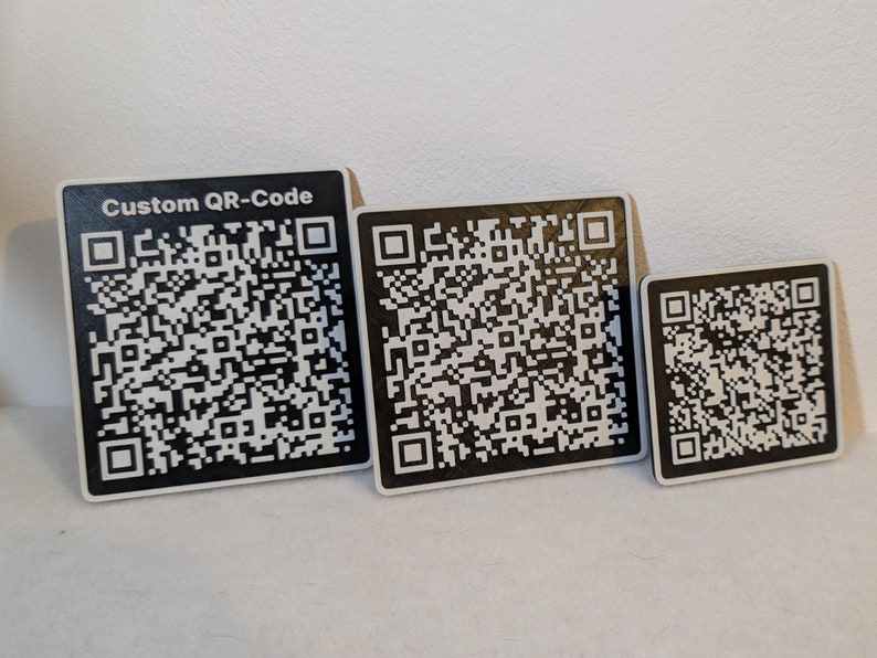 Custom 3D Printed QR Code Sign With Wall Mount - Etsy