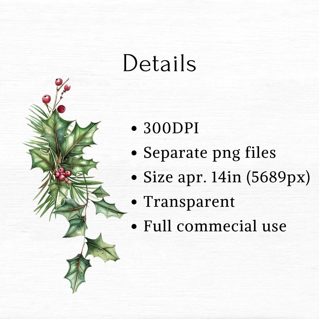 Watercolor Christmas Borders Clipart | Holiday Frames PNG (digital ...