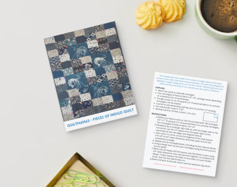 Pieces of Indigo Quilt Pattern PDF, Easy Quilt Pattern, Beginner Quilt ...