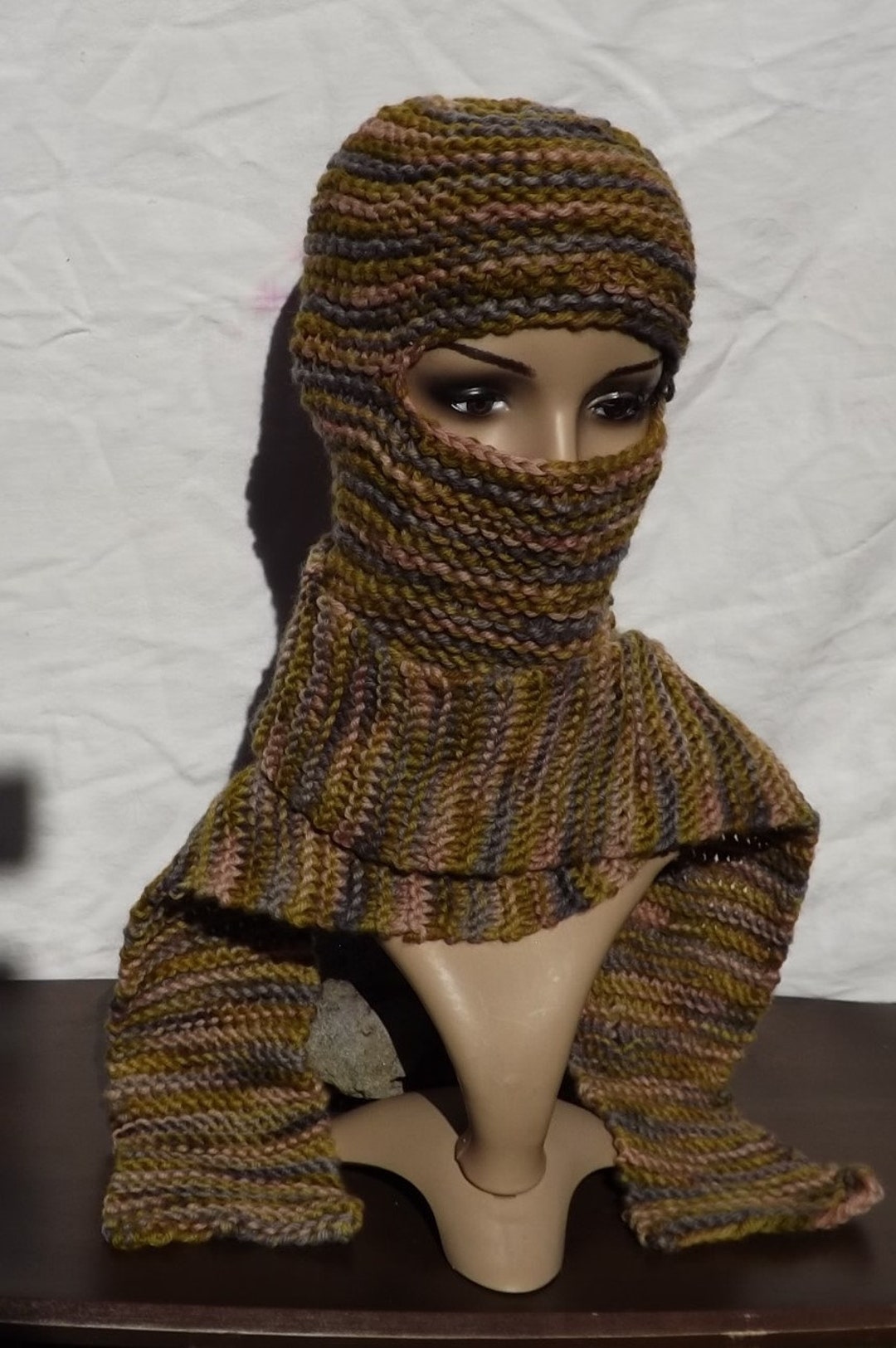 Cookie Dough Balaklava and Scarf Piece in Wool - Etsy Canada