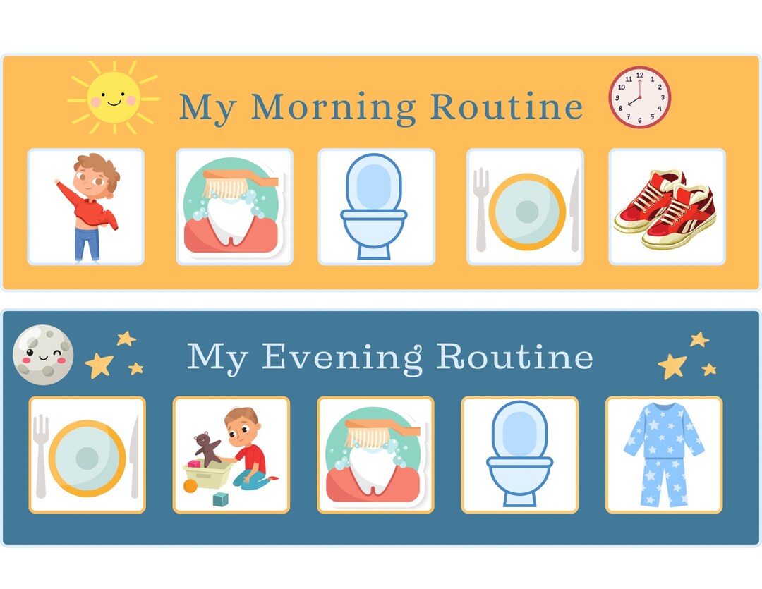 Instant Download Morning and Evening Routine Visual Schedule - Etsy