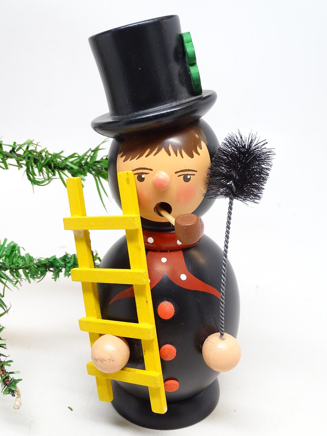 Vintage German Good Luck Smoker Incense Burner, Hand Painted Wood ...