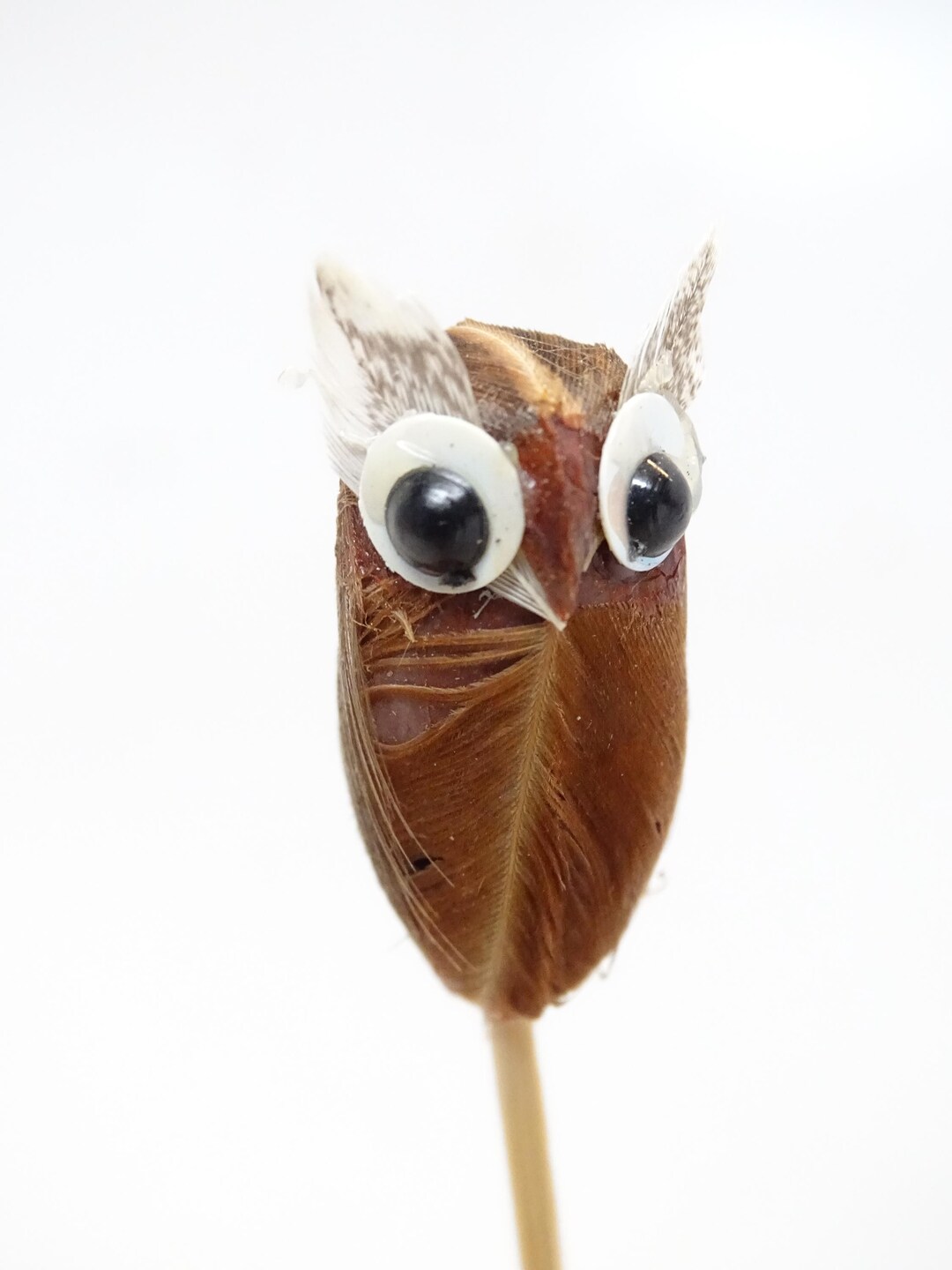 Vintage Halloween Owl Party Pick, Hand Made, Real Feathers - Etsy