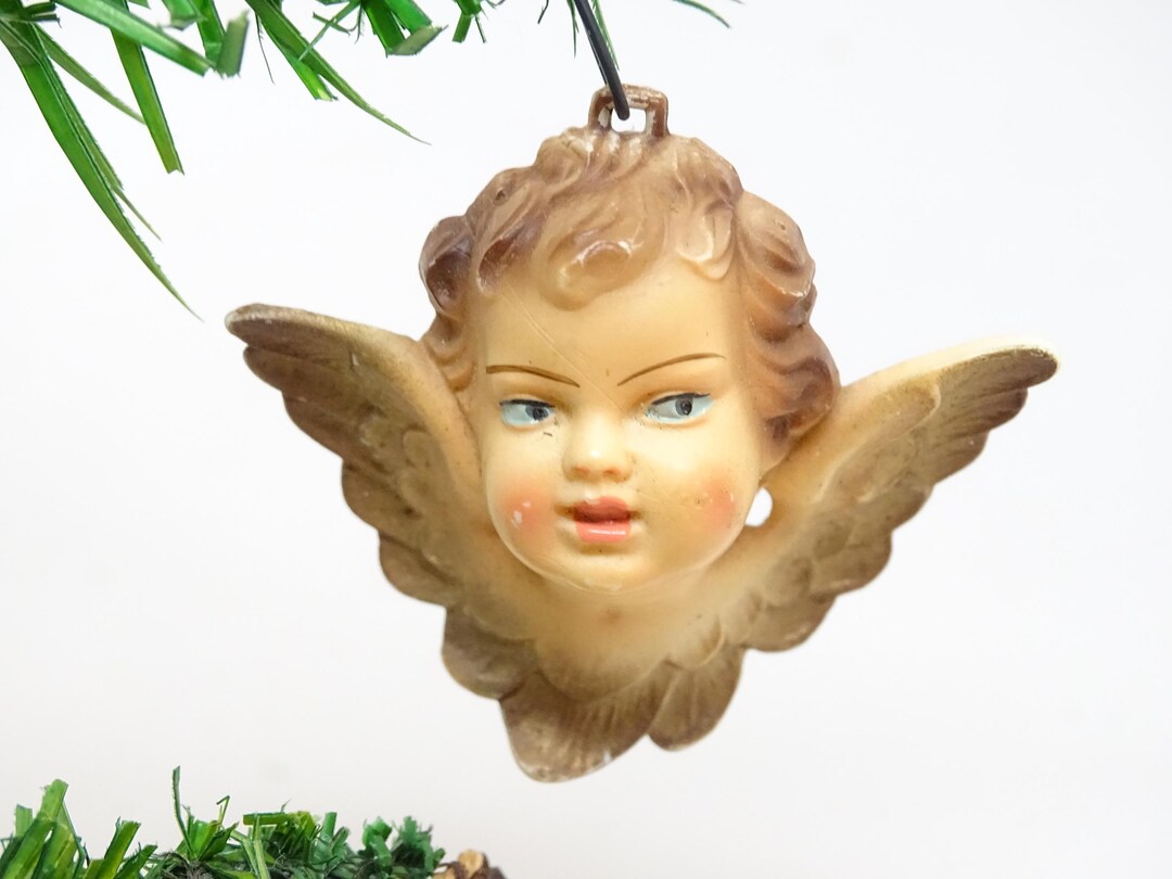 Antique 1950's German Angel Ornament, Hand Painted for Christmas ...