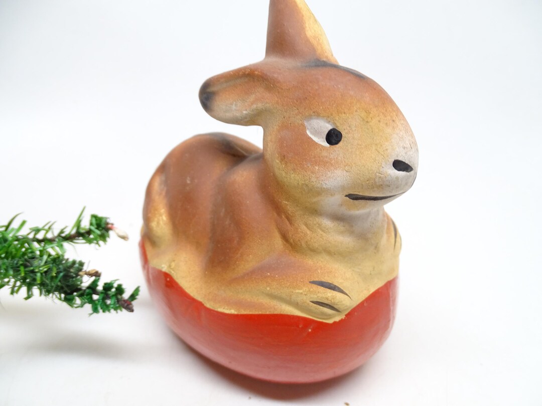 Antique 1940's German Hand Painted Composite Easter Bunny Rabbit, Made ...