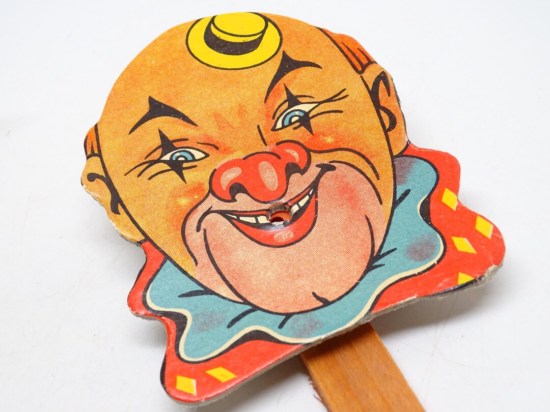 Vintage German Halloween Clown Face Squeaker Noise Maker, Paper ...