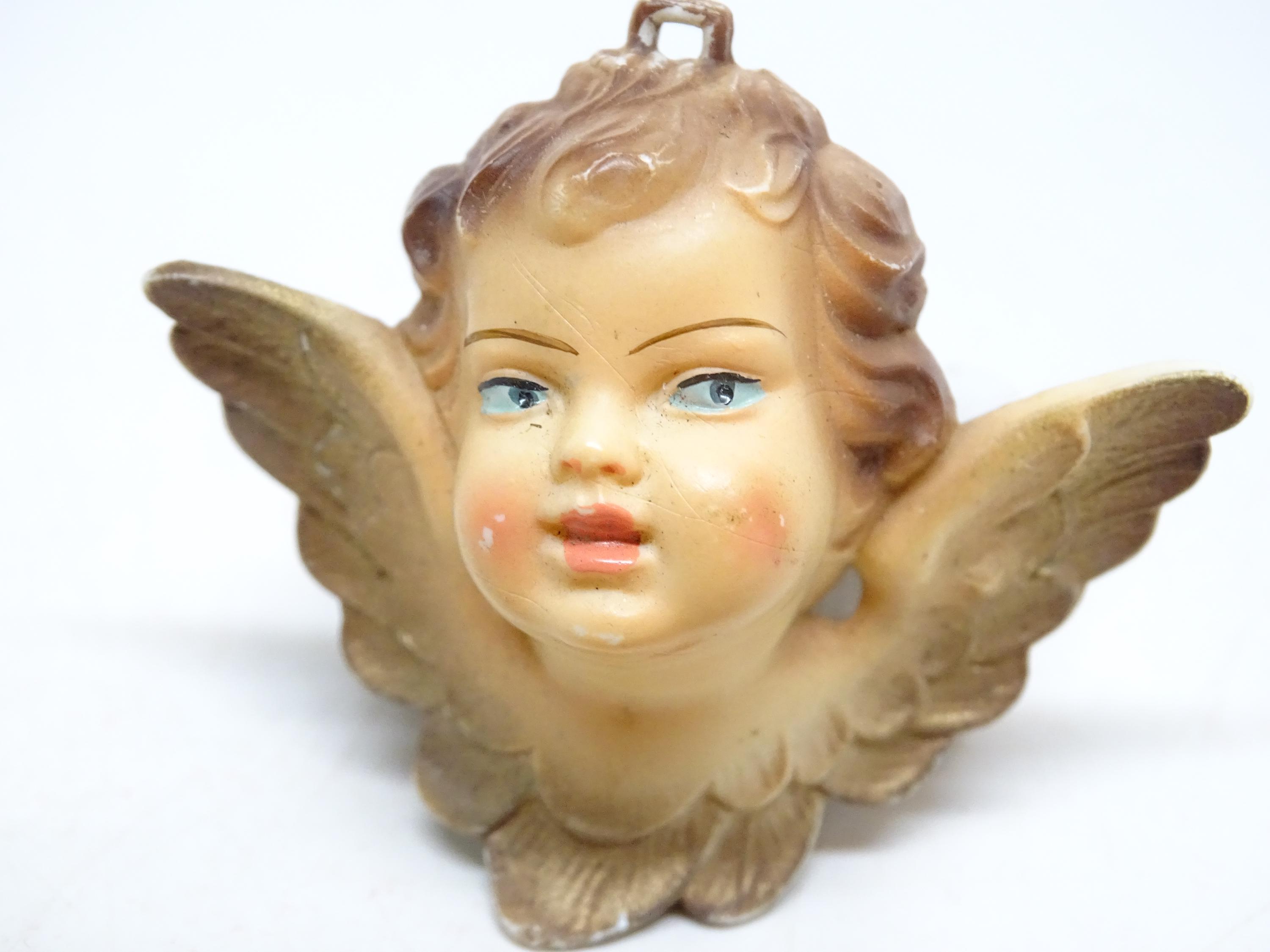 Antique 1950's German Angel Ornament, Hand Painted for Christmas ...