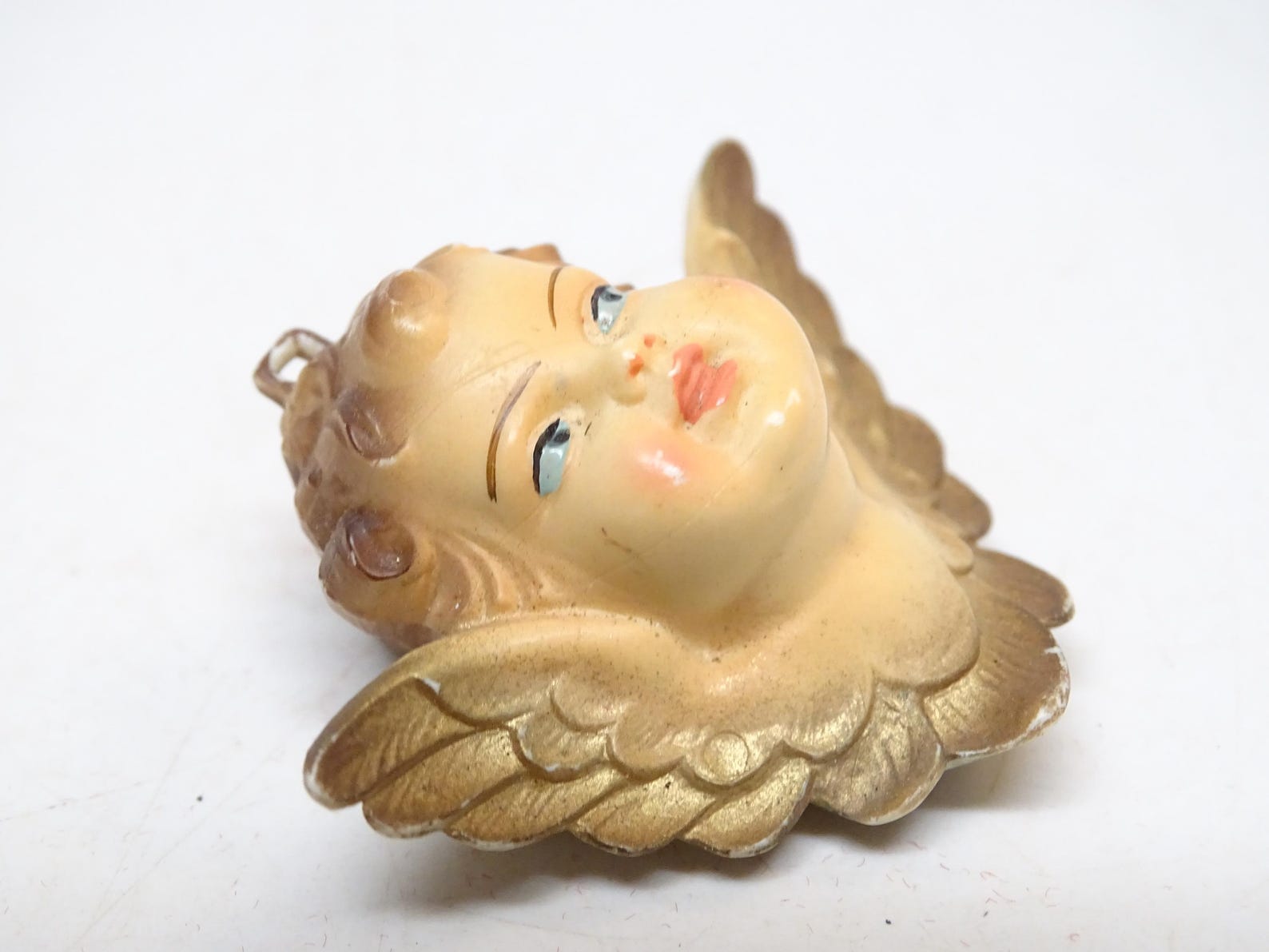 Antique 1950's German Angel Ornament, Hand Painted for Christmas ...