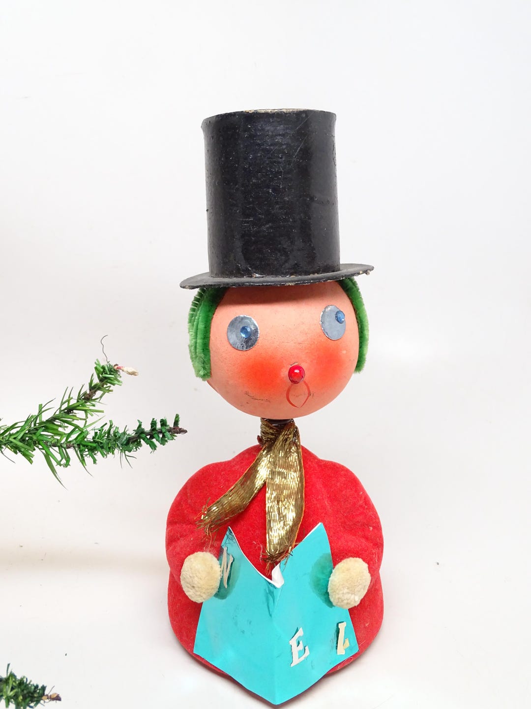 Antique German Bobble Head Caroler Candy Container, Hand Painted for ...
