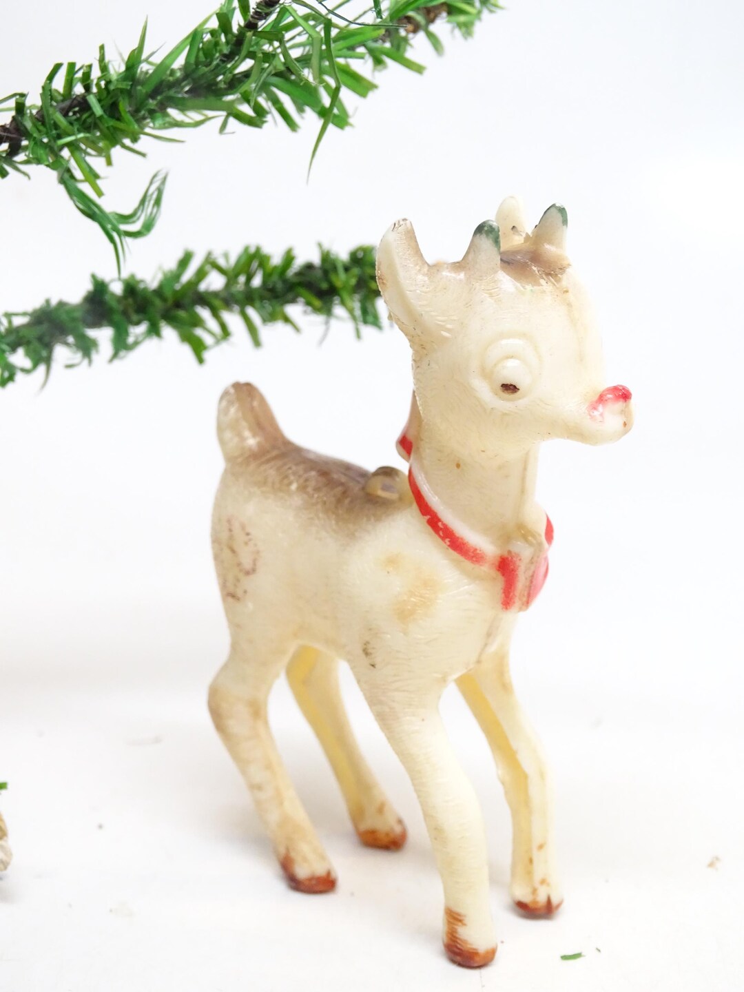 Vintage 1950's Rudolph the Red Nosed Reindeer Hard Plastic Christmas ...