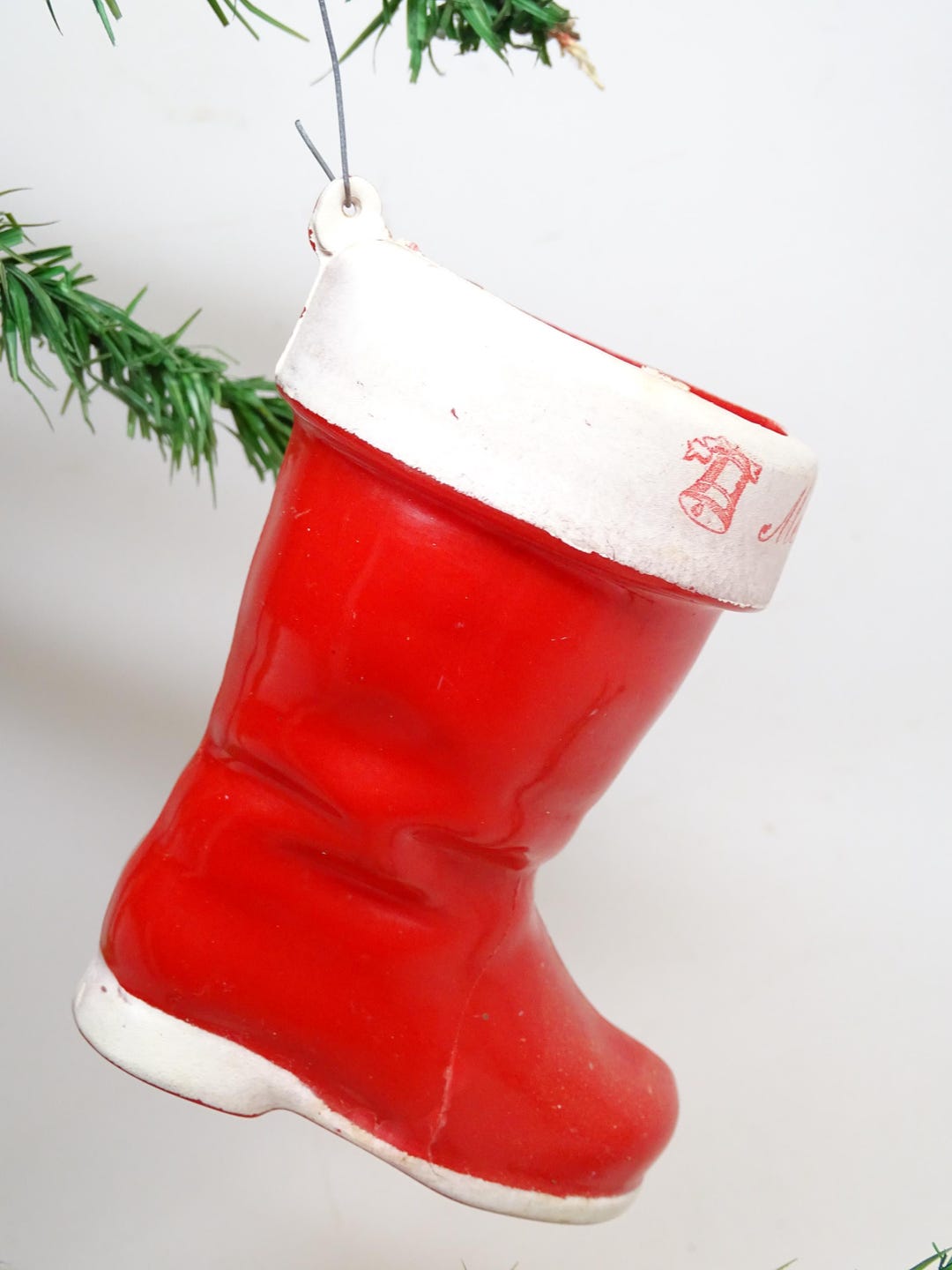 Vintage 1950's Santa's Boot Candy Container Christmas Ornament, Retro ...