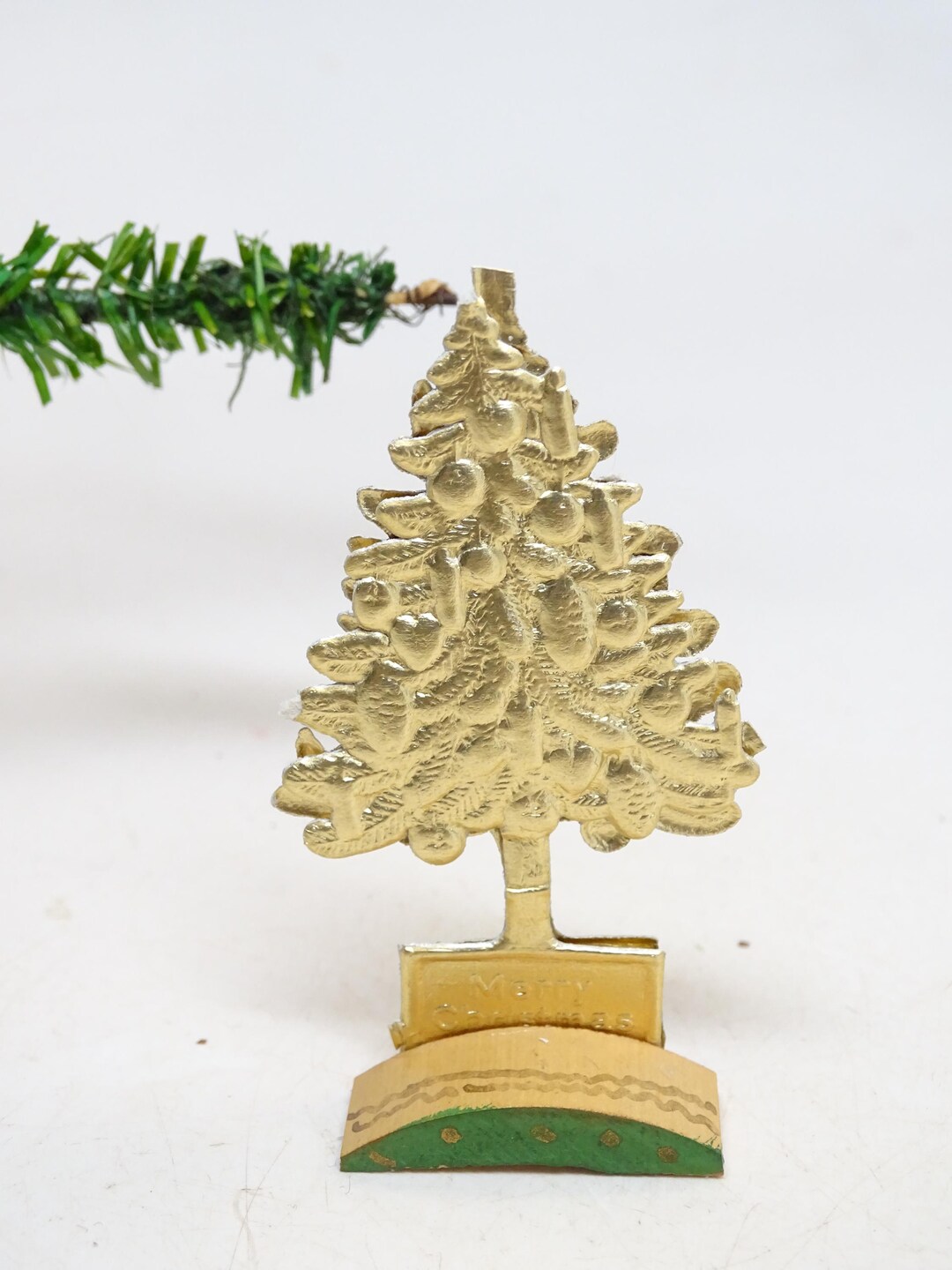 Antique Small 2 1/2 Inch German Dresden Die Cut Christmas Tree Scrap ...