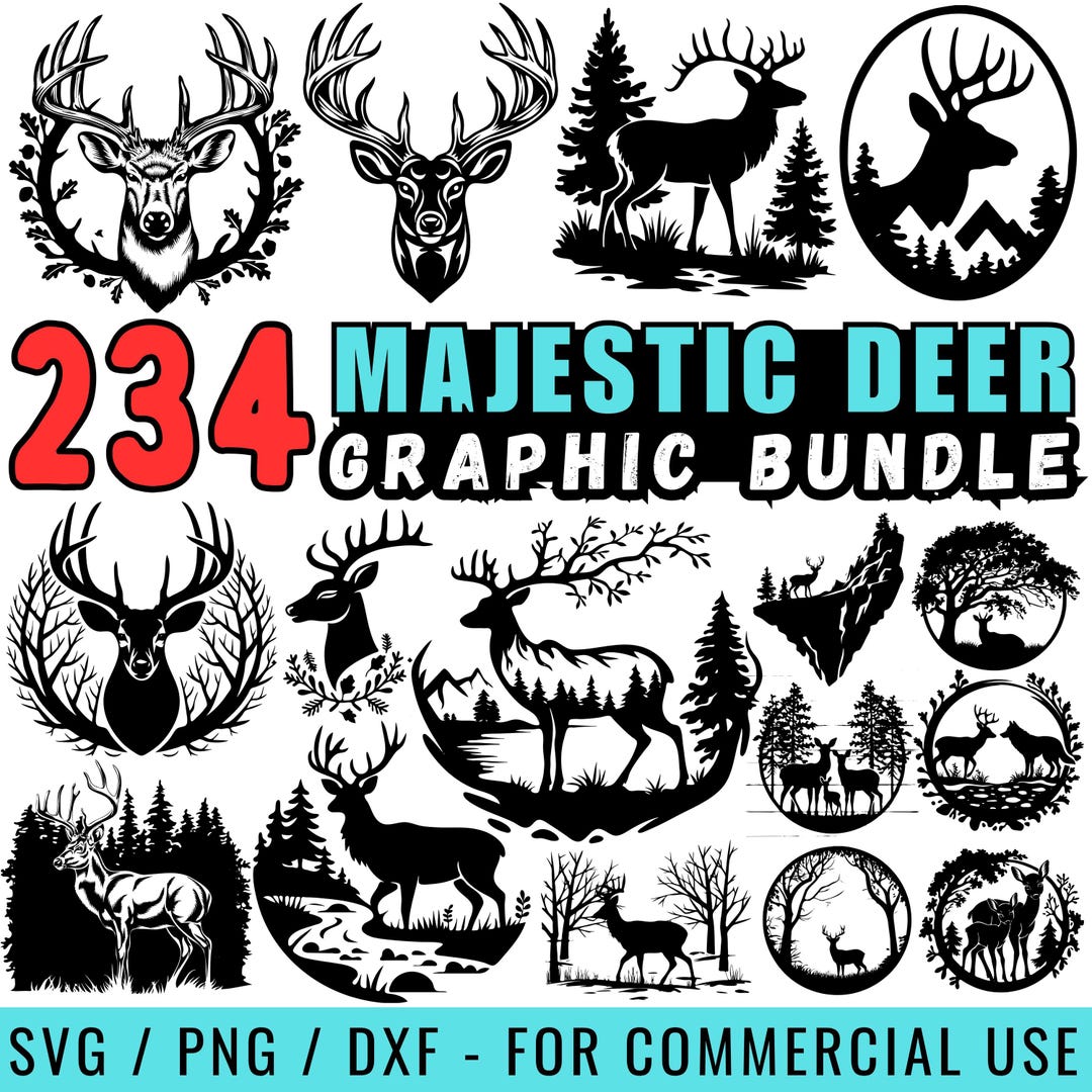 Deer SVG Bundle | Hunting, Stag, Woodland Animal Cricut, Silhouette ...