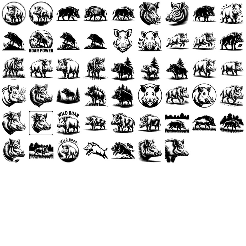 Wild Boar Laser Cut Files: Vector Silhouette, Wildlife SVG, Cutting ...