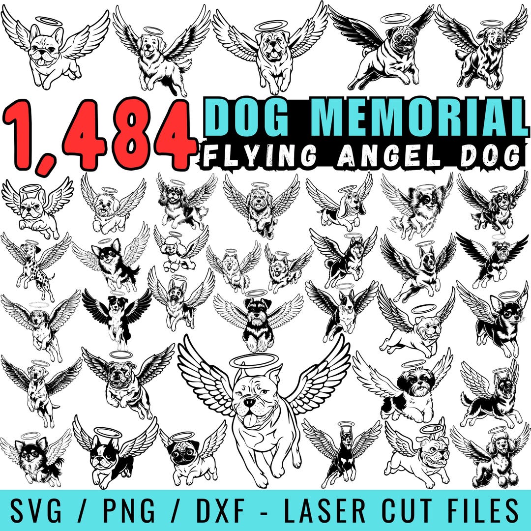 Flying Dog Angel SVG | Pet Remembrance Designs – Rainbow Bridge ...
